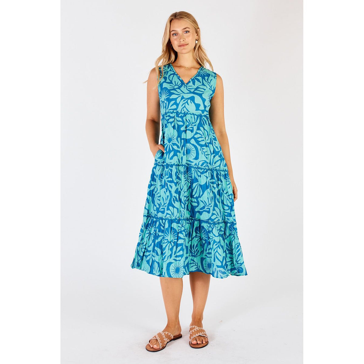 Lula Life Laiken Tiered MIDI (lagoon or white) – ChantillyLaceBoutique